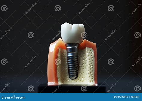 Model With Titanium Metal Screw Implantdentists Dental Prosthetic