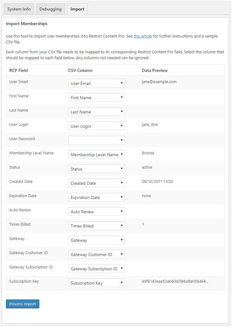 can i import members from a csv file restrict content pro
