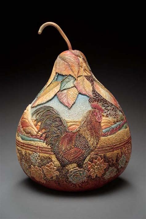 Amazing Gourd Carving Art By Marilyn Sunderland Design Swan