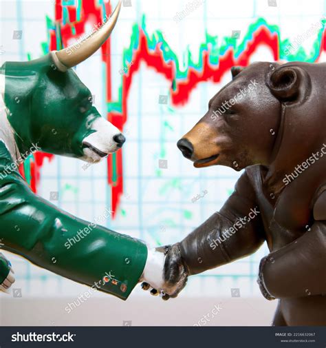 Bear Bull Shaking Hands Traders On Stock Illustration 2216632067 Shutterstock