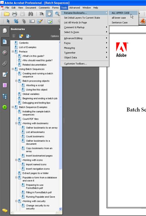 Custom Made Scripts For Adobe® Products Acrobat Rename Bookmarks