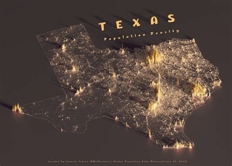 A Population Density Map Of Texas R Mapporn