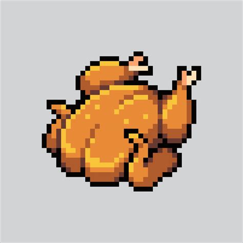Pixel Art Illustration Roasted Turkey Pixelated Turkey Roasted Turkey Food Icon Pixelated For