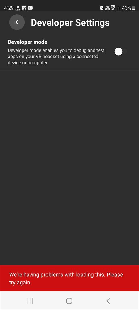 i can t turn on developer mode r oculusquest