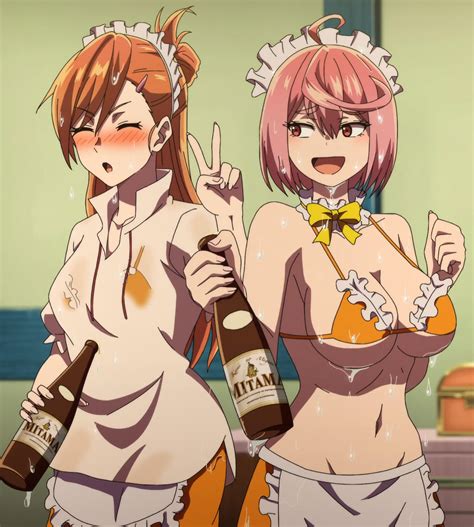 Rule 34 2023 2girls Accurate Art Style Artist Request Aruaru Blush Breasts Clothing Hips