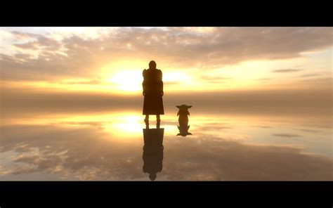 Din Djarin And Grogu Look Into The Sunset By Karrsidion On Deviantart