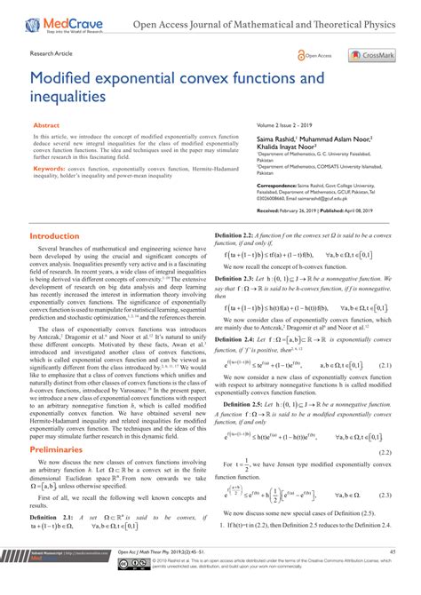 Pdf Modified Exponentially Convex Functions And Inequalities