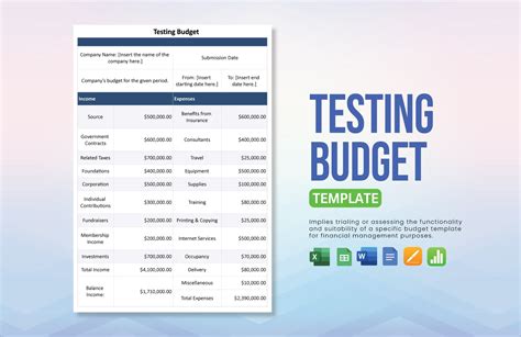 Free It And Software Budget Templates Editable And Printable