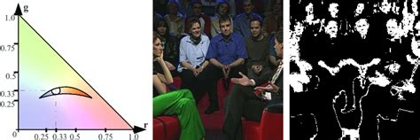 Skin Locus And Example Image With Typical Skin Color Segments