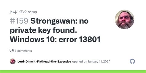 Strongswan No Private Key Found Windows Error Issue Jawj IKEv Setup GitHub