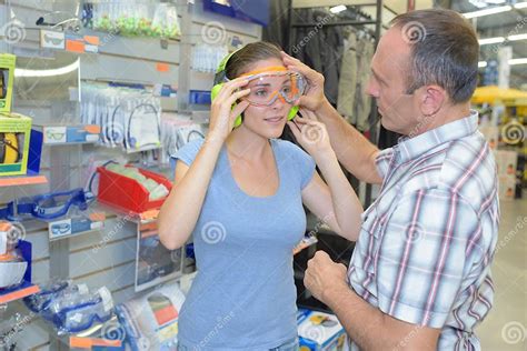 Woman Testing Goggles Stock Image Image Of Goggles 281914259