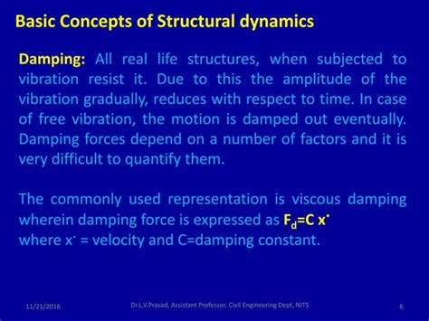 Basic Concepts On Structural Dynamics Pptx Geology Science