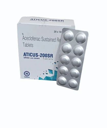 Aceclofenac Sustained Release Tablets 200 Mg At ₹ 590 Box In Barwala Id 2854315464412