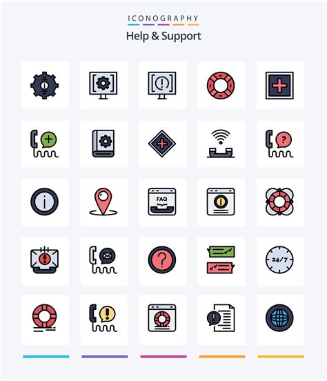 Creative Help And Support 25 Line Filled Icon Pack Such As Help Add
