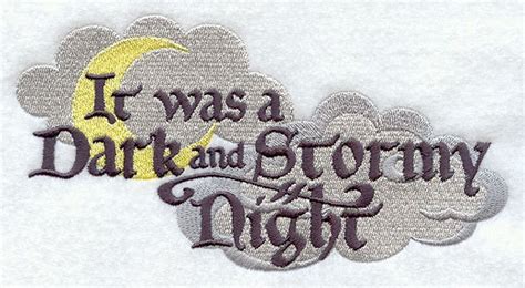 It Was A Dark And Stormy Night Embroidered Canvas Field Bag Etsy