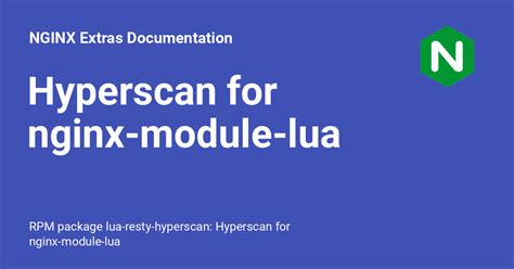 Hyperscan For Nginx Module Lua Nginx Extras Documentation