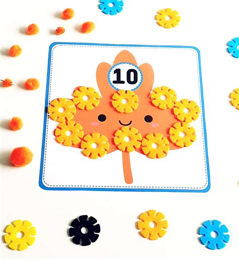 Leaf Counting Activity Counting With Pompoms Fine Motor Etsy