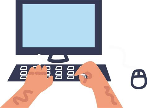 Man Typing On Keyboard Vector Illustration 34512347 Vector Art At Vecteezy