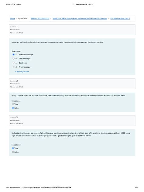 Ict2120 Animation Nc Ii Part 1 Q1 Performance Task 1 Pdf
