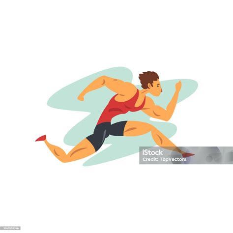 흰색 배경에 선수권 육상 경쟁 벡터 일러스트 레이 션을 스포츠에서 운동선수 남자 실행 전문 스포츠맨 개념과 주제에 대한 스톡 벡터 아트 및 기타 이미지 Istock