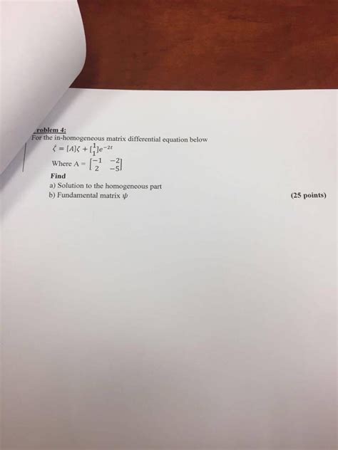 Solved For The In Homogeneous Matrix Differential Equation Solved For The In Homogeneous Matrix Differential Equation