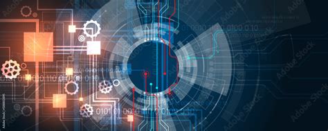 Abstract Hi Tech Technology Security Information Network Circuit Board Background Image Stock