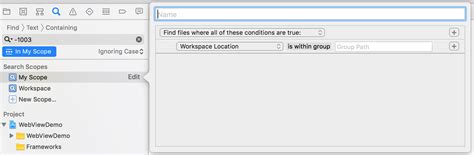 Xcode9 Beta How To Setup Search Scope Within Location And Frameworks