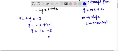 Solved Solve The System 2x Y 3 2y 6 4x Write Each Equation In Slope Intercept Form