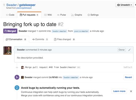 Quick Tip Sync A Fork With The Original Via GitHub S Web UI SitePoint