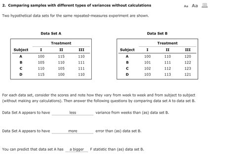 Solved 2 Comparing Samples With Different Types Of