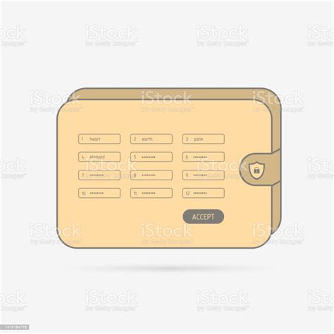 복구 시드 문구가 있는 암호화 지갑 평면 디자인 얇은 벡터 아이콘 개념 암호화폐에 대한 스톡 벡터 아트 및 기타 이미지 암호화폐 씨앗 짧은 문구 Istock