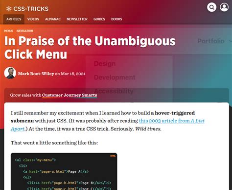 On CSS Tricks In Praise Of The Unambiguous Click Menu Blog MRW Web Design