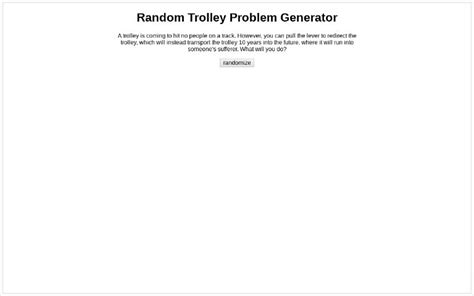 random trolley problem generator
