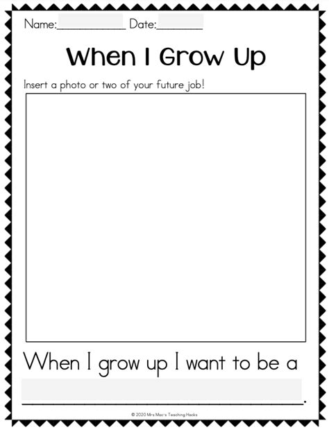 When I Grow Up Template Printable Printable Calendars At A Glance