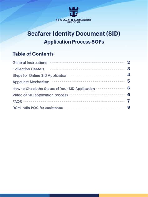 Seafarer Identity Document Sid Application Process Sops Pdf Identity Document Biometrics