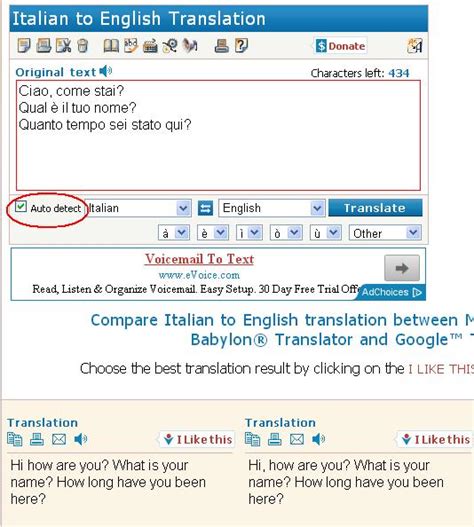 Auto Detect Language Imtranslator