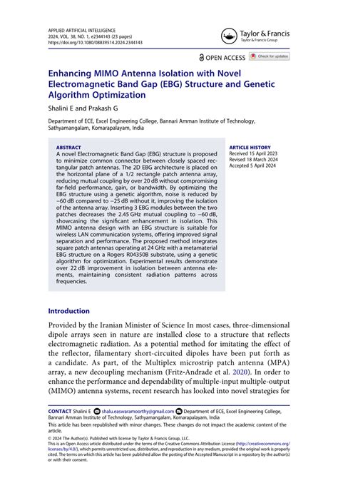 Pdf Enhancing Mimo Antenna Isolation With Novel Electromagnetic Band
