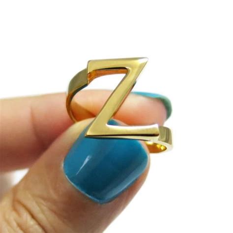 Initial Ring Custom Initial Ring Gold Letter Ring Z Ring