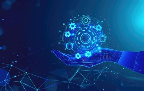 Hand Holding Integration Icon With Gears And Icons Of Technology