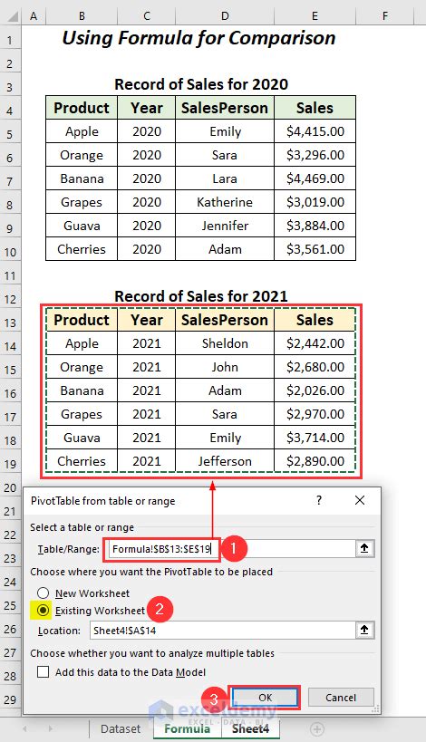How To Compare Two Pivot Tables In Excel 3 Suitable Examples
