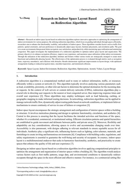 pdf research on indoor space layout based on redirection algorithm