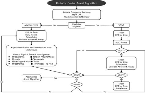 Pediatric Cardiac Arrest Algorithm 16 Download Scientific Diagram