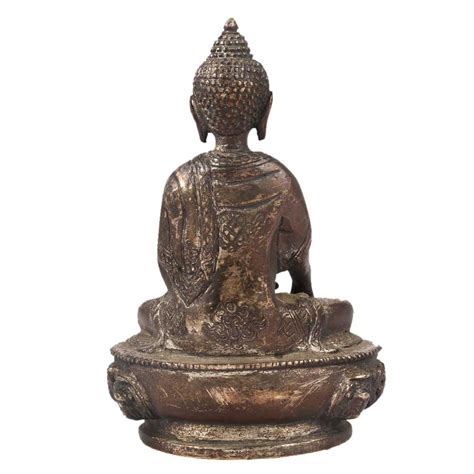Brass Shakyamuni Buddha Statue In Dark Finish