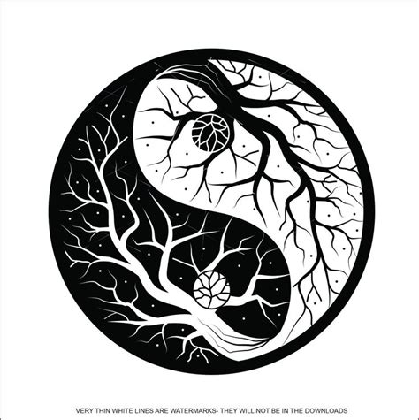 Tree Yin Yang Opposite Forces Balance Harmony Tree Of Life Zen Garden