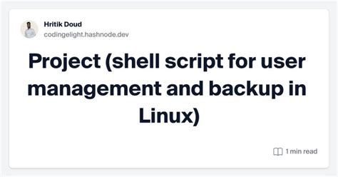 Hritik Doud On Linkedin Shell Script Project
