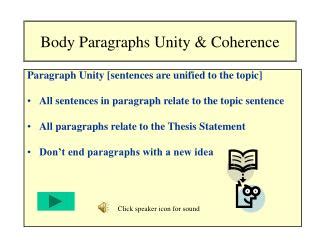 PPT Body Paragraphs Unity Coherence PowerPoint Presentation Free Download ID