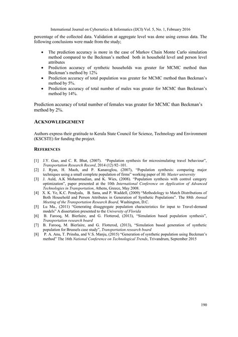 Generation Of Synthetic Population Using Markov Chain Monte Carlo Simulation Method Pdf