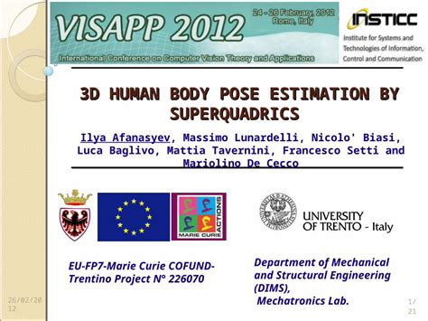 ppt 3d human body pose estimation by superquadrics dokumen tips