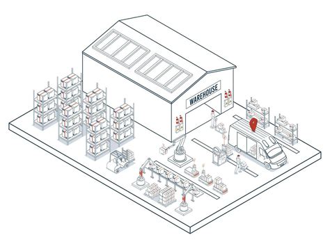 Smart Warehouse Automation Integrates Robotic Systems And Agvs 59162426 Vector Art At Vecteezy