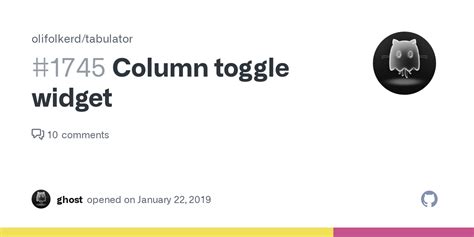 Column Toggle Widget · Issue 1745 · Olifolkerdtabulator · Github
